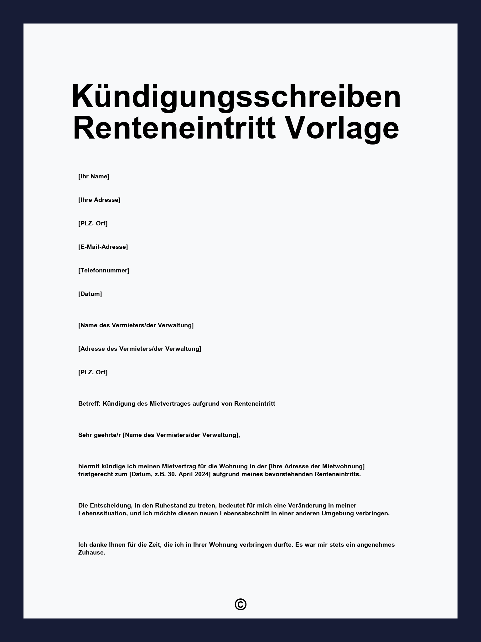 Wunderbar Kndigung Arbeitsvertrag Bei Vorzeitigem Renteneintritt Bild